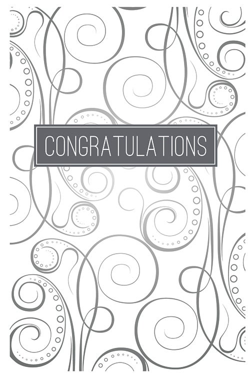 Congratulations Silver Swirls Greeting Card