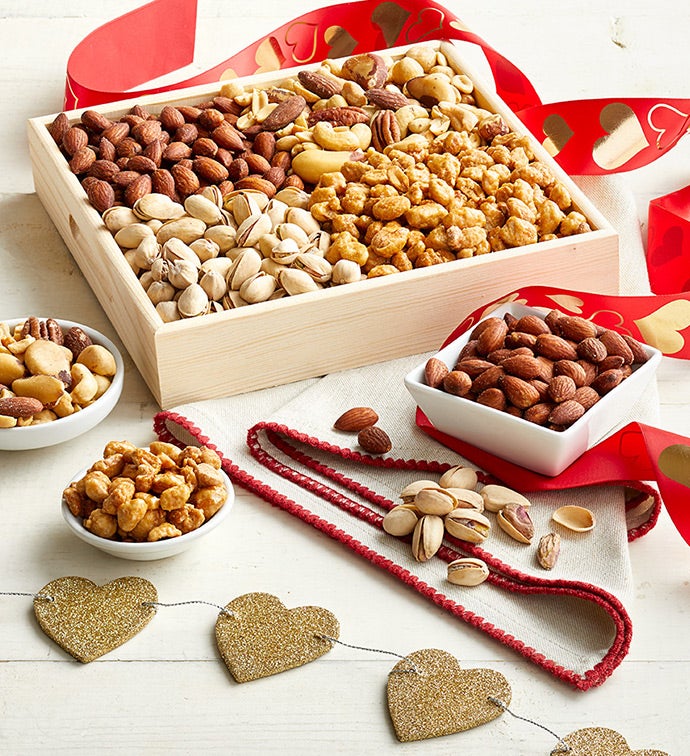 Nuts over You! Valentine Nut Assortment | 1800Baskets.com-1009
