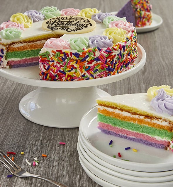 Bake Me a Wish! Happy Birthday Rainbow Cake | 1800Baskets.com